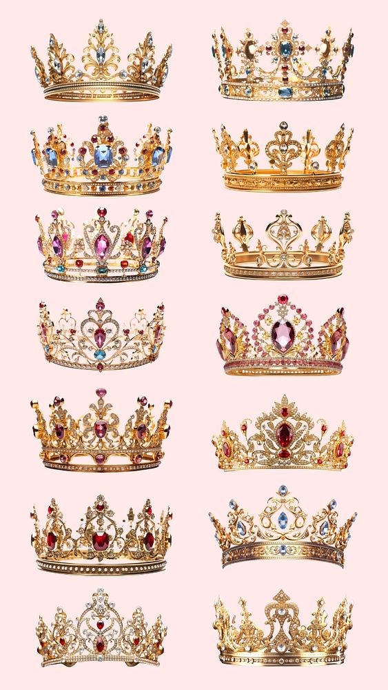 Royal queen crown element set, | Premium Editable Design - rawpixel
