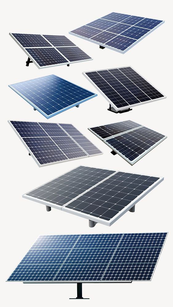 Solar panel element set, editable | Premium Editable Design - rawpixel