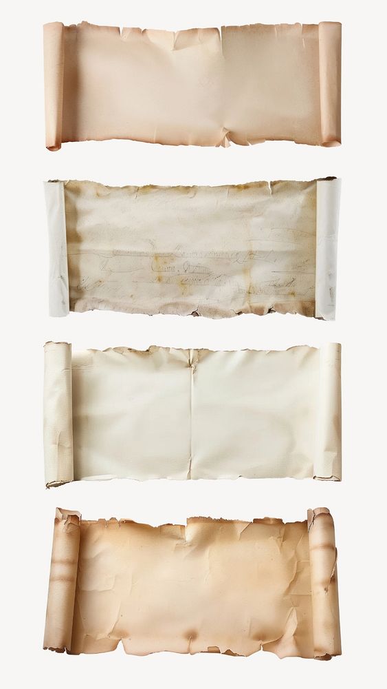 Vintage scroll paper set, editable | Premium Editable Design - rawpixel