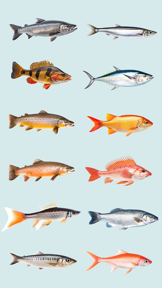 Edible fish animal set, editable | Premium Editable Design - rawpixel