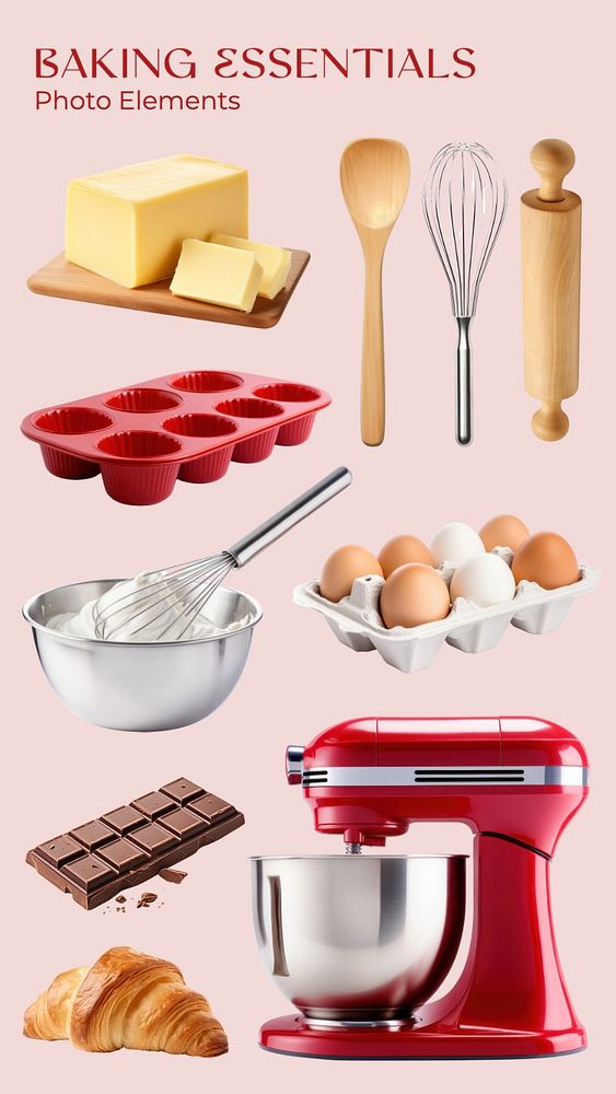 Baking essential set, editable design | Premium Editable Design - rawpixel