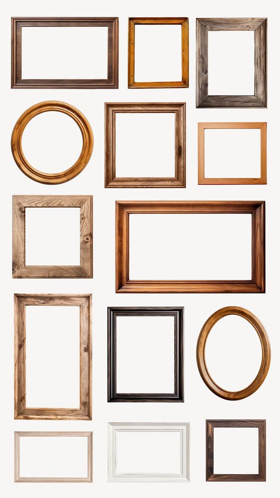 Wooded picture frame set, editable | Premium Editable Design - rawpixel