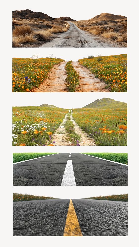 Road border set, editable design | Premium Editable Design - rawpixel