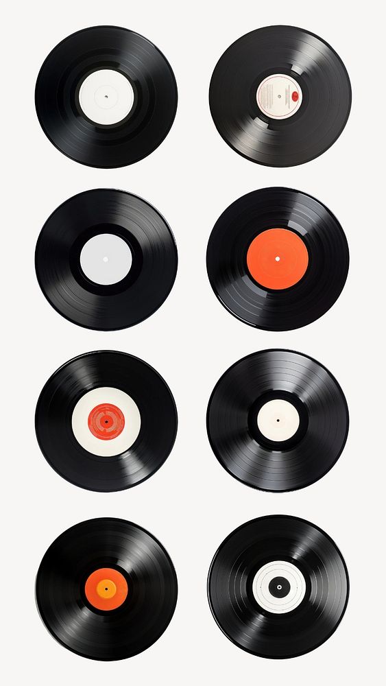 Vinyl record set, editable design | Premium Editable Design - rawpixel