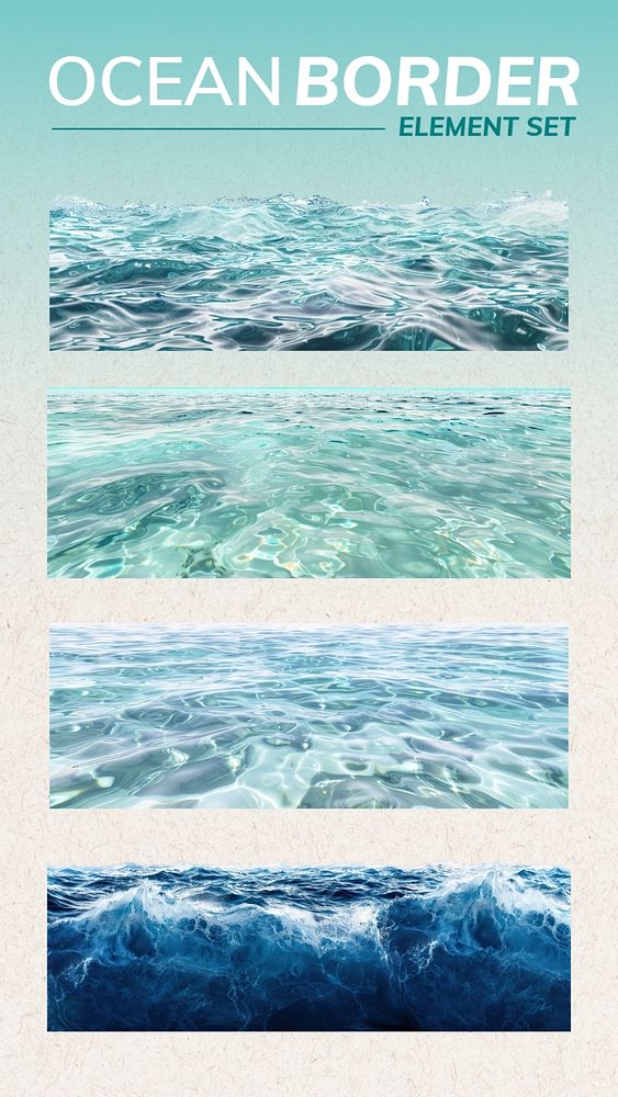 Editable ocean border design element | Premium Editable Design - rawpixel