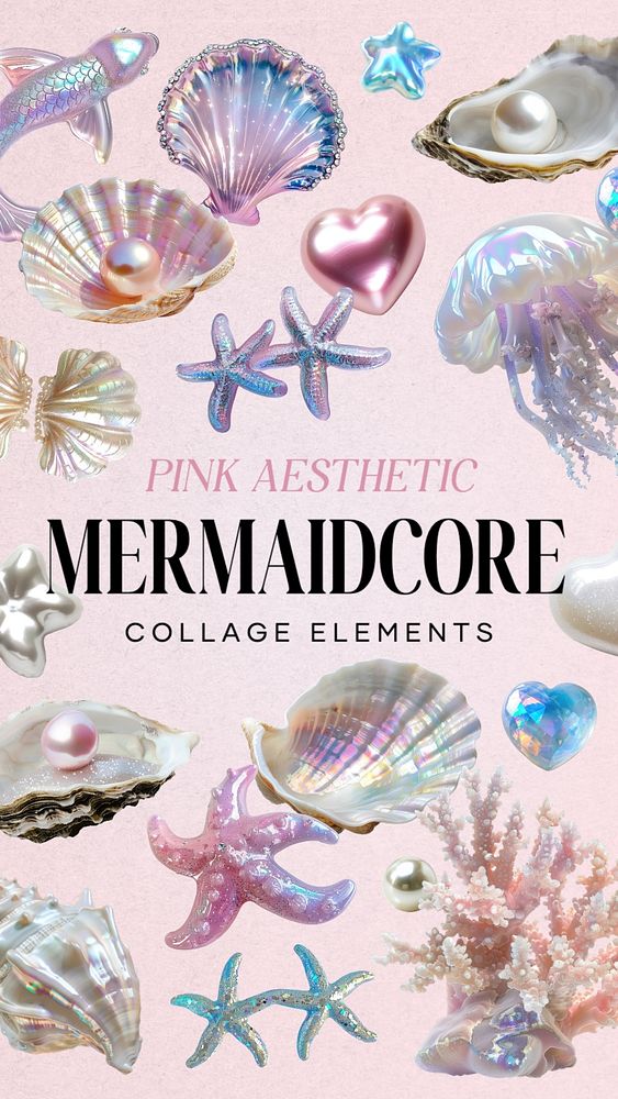 Editable mermaidcore design element set | Premium Editable Design ...