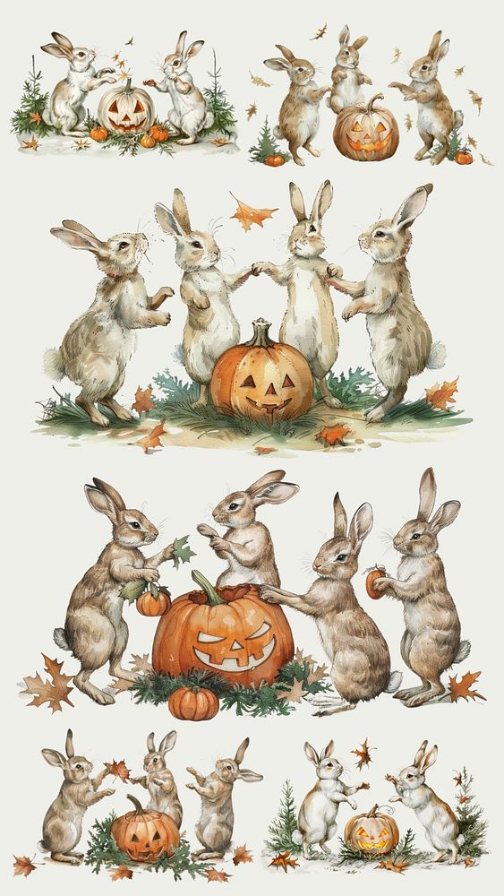 Editable vintage Halloween pumpkins design | Premium Editable Design ...