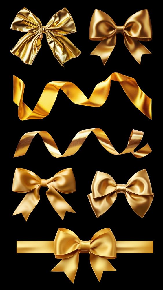 Editable golden ribbon bow design | Premium Editable Design - rawpixel