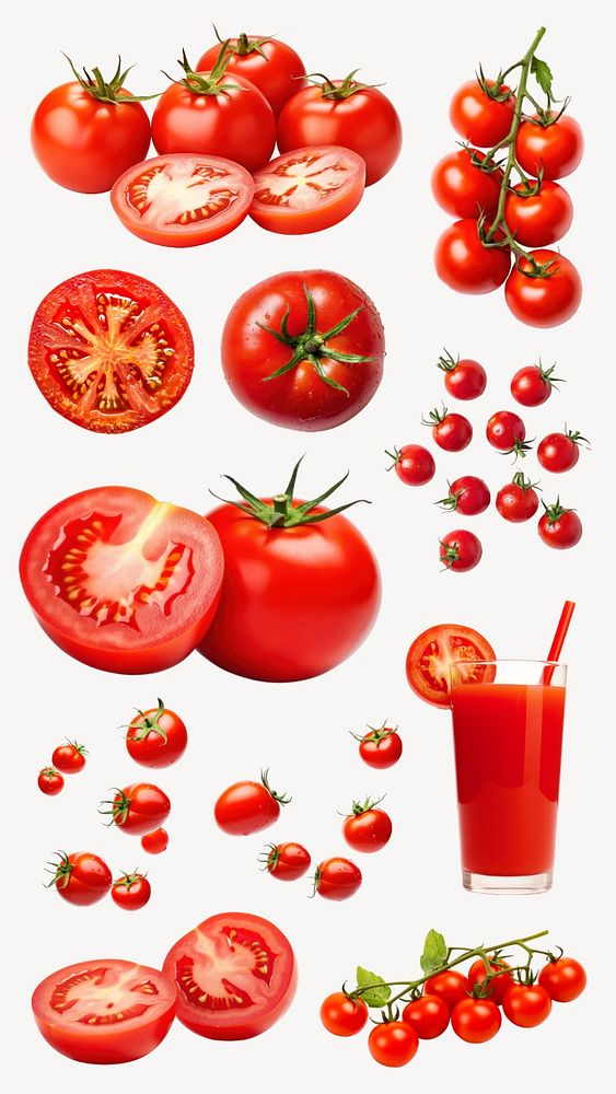 Editable tomato design element set | Premium Editable Design - rawpixel