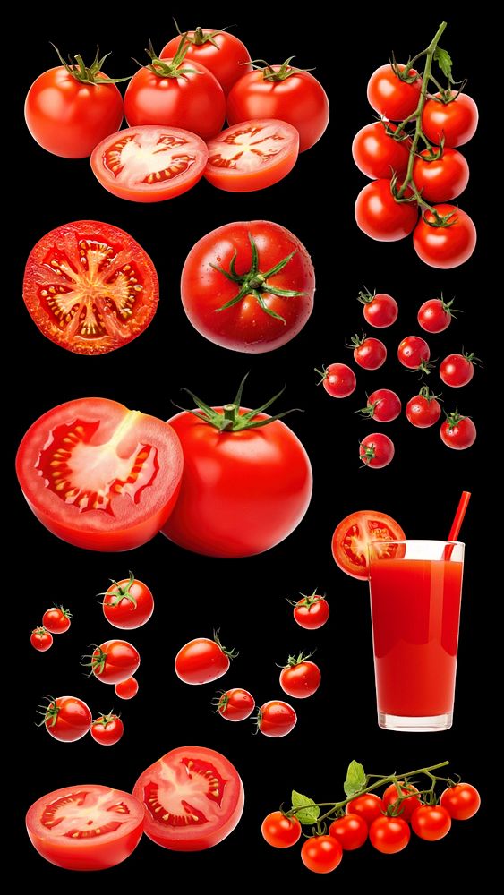 Editable tomato design element set | Premium Editable Design - rawpixel