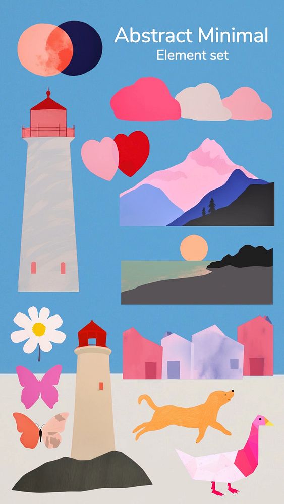 Editable abstract minimal landscape element | Premium Editable Design ...