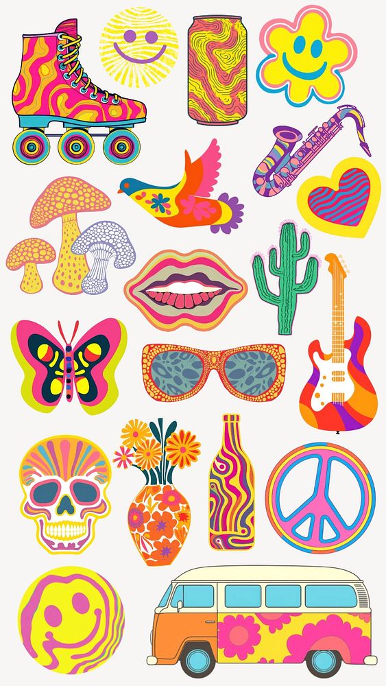 Editable retro groovy design element | Premium Editable Design - rawpixel