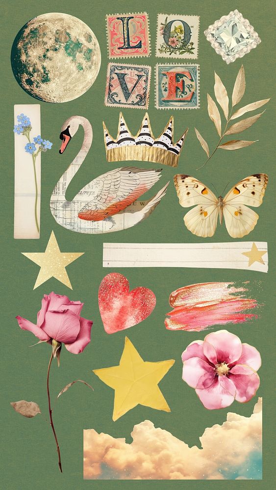 Editable Ephemera collage design element | Premium Editable Design ...