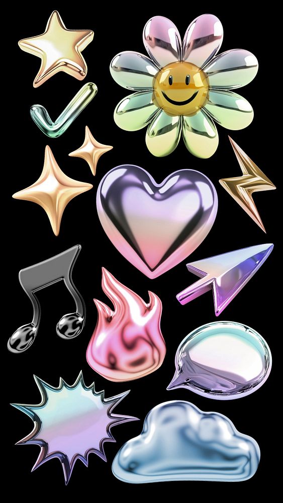 Editable 3d gradient holographic design | Premium Editable Design ...