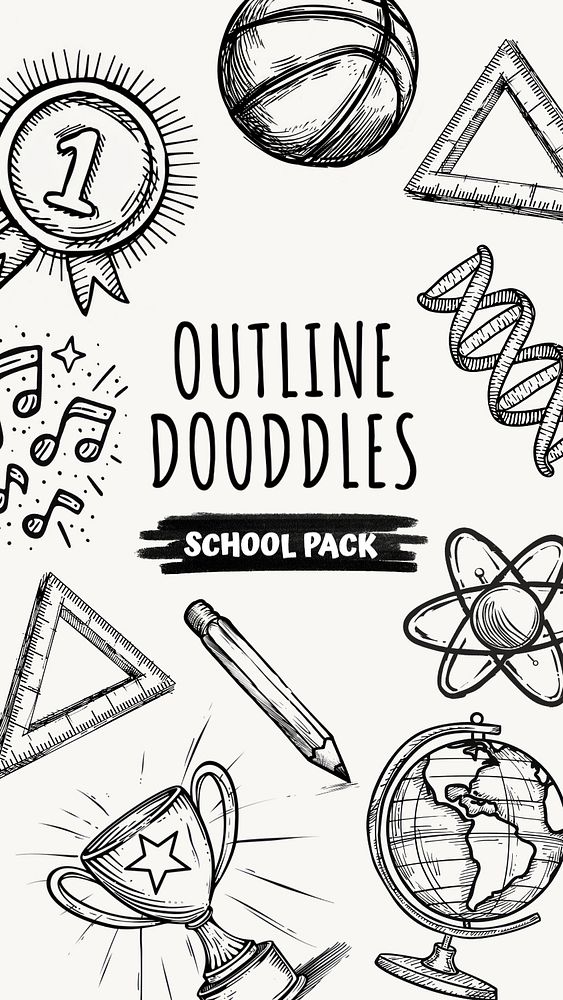 Editable school outline doodle design | Premium Editable Design - rawpixel