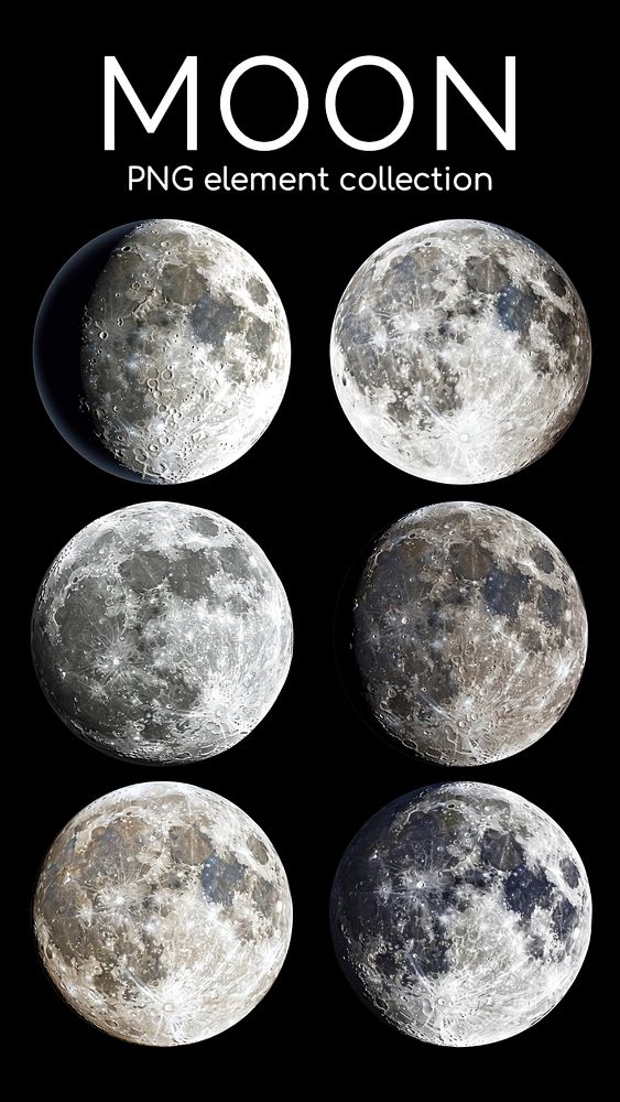 Editable moon design element set | Premium Editable Design - rawpixel
