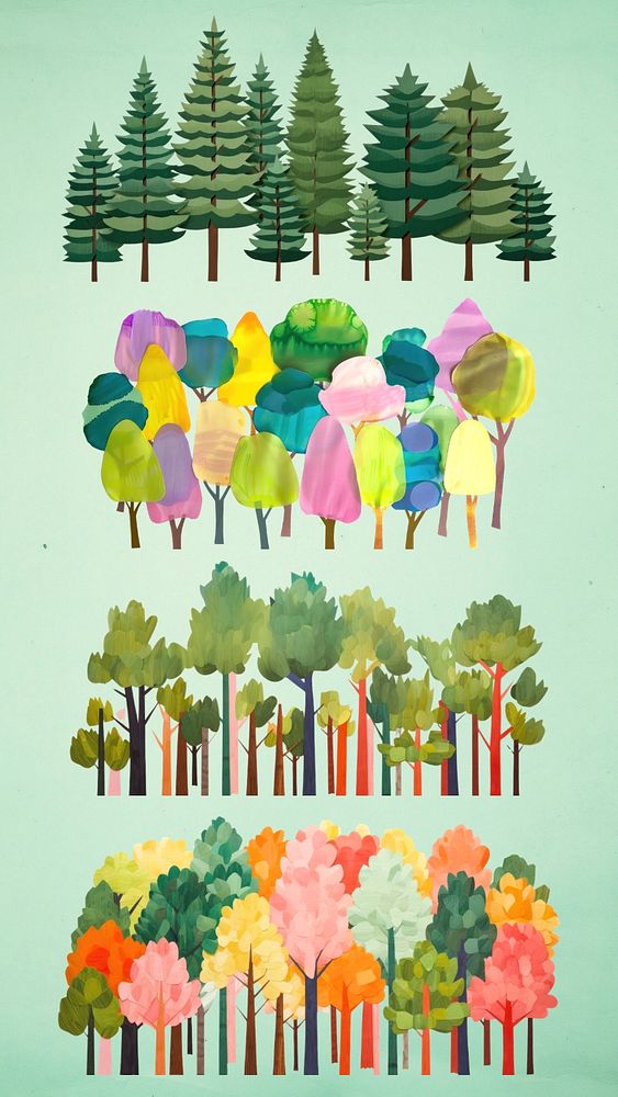 Editable group trees design element | Premium Editable Design - rawpixel