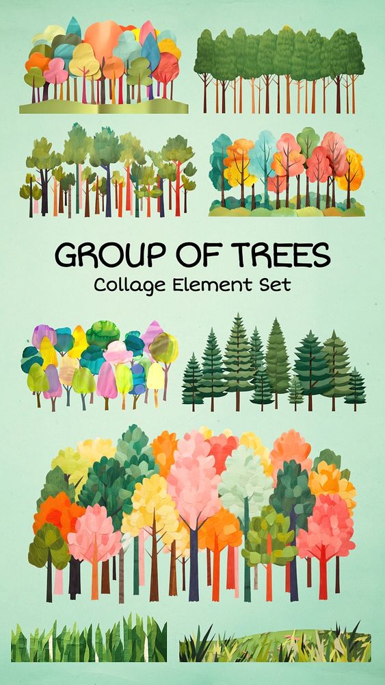 Editable group trees design element | Premium Editable Design - rawpixel