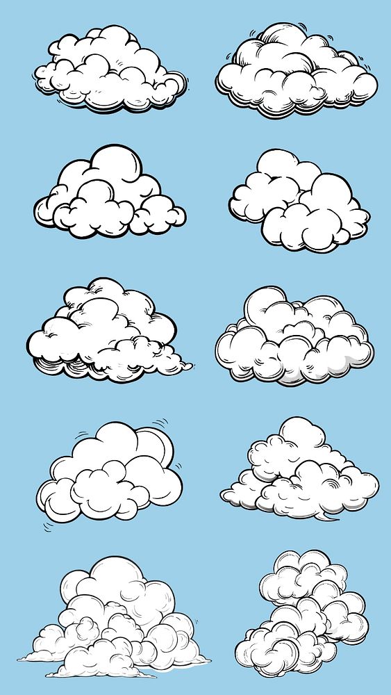 Editable hand draw cloud design | Premium Editable Design - rawpixel