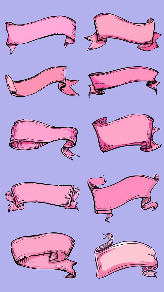 Editable hand drawn pink ribbon | Premium Editable Design - rawpixel