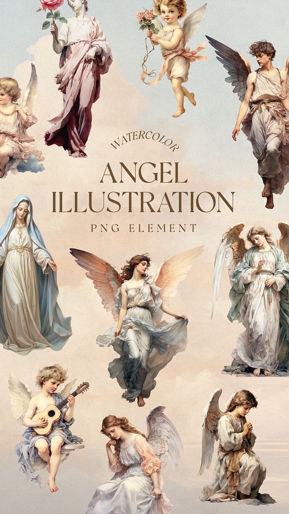 Editable watercolor angel design element | Premium Editable Design ...