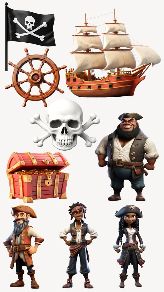 Editable 3D pirate design element | Premium Editable Design - rawpixel