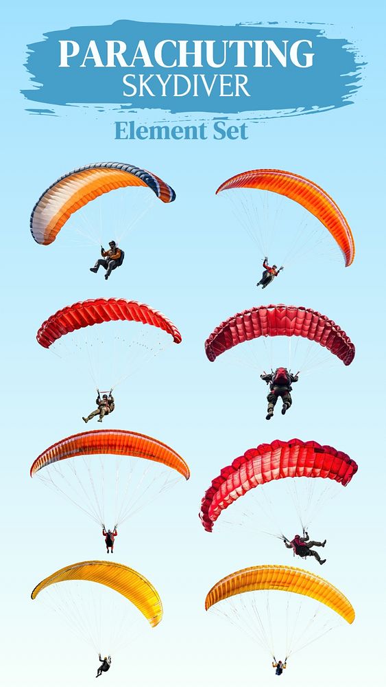 Editable parachuting skydiver design element | Premium Editable Design ...