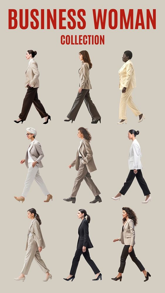 Editable walking diverse businesswomen full | Premium Editable Design ...