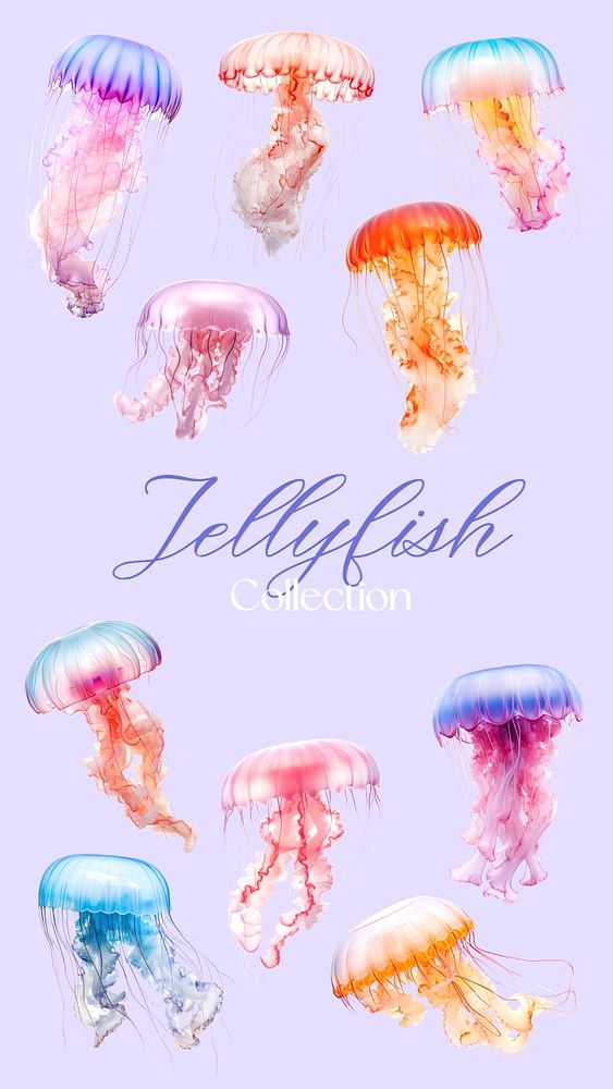 Editable jellyfish design element set | Premium Editable Design - rawpixel