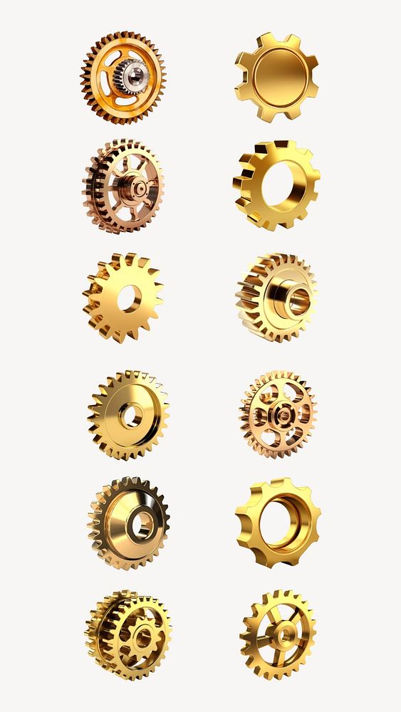 Editable 3D gear wheel collection | Premium Editable Design - rawpixel