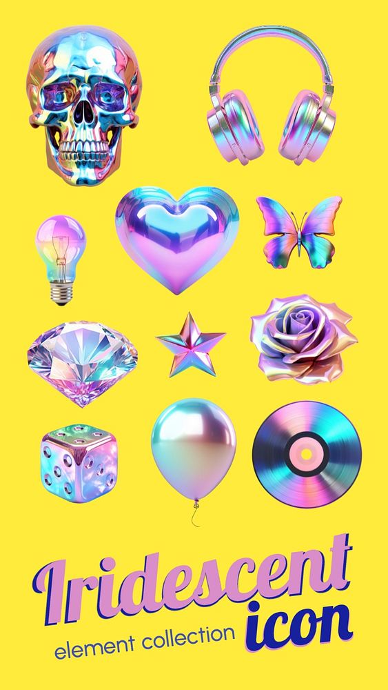 Editable 3D iridescent icon design | Premium Editable Design - rawpixel