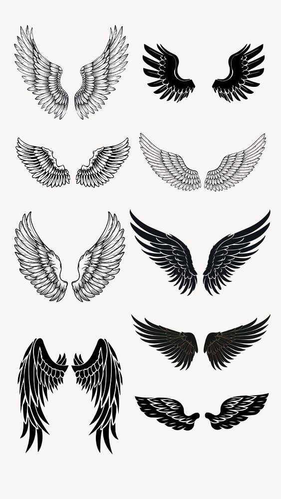 Editable wing illustration design element | Premium Editable Design ...