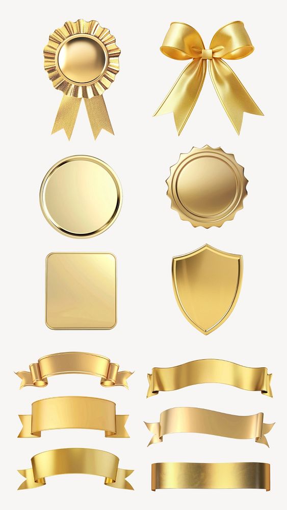 Editable Gold ribbon badge design | Premium Editable Design - rawpixel