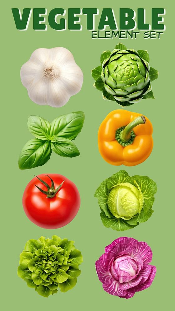 Editable vegetable flatlay design element | Premium Editable Design ...