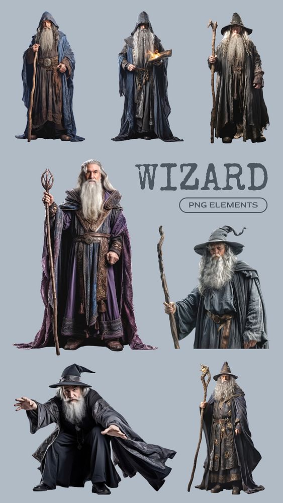 Editable wizard design element set | Premium Editable Design - rawpixel