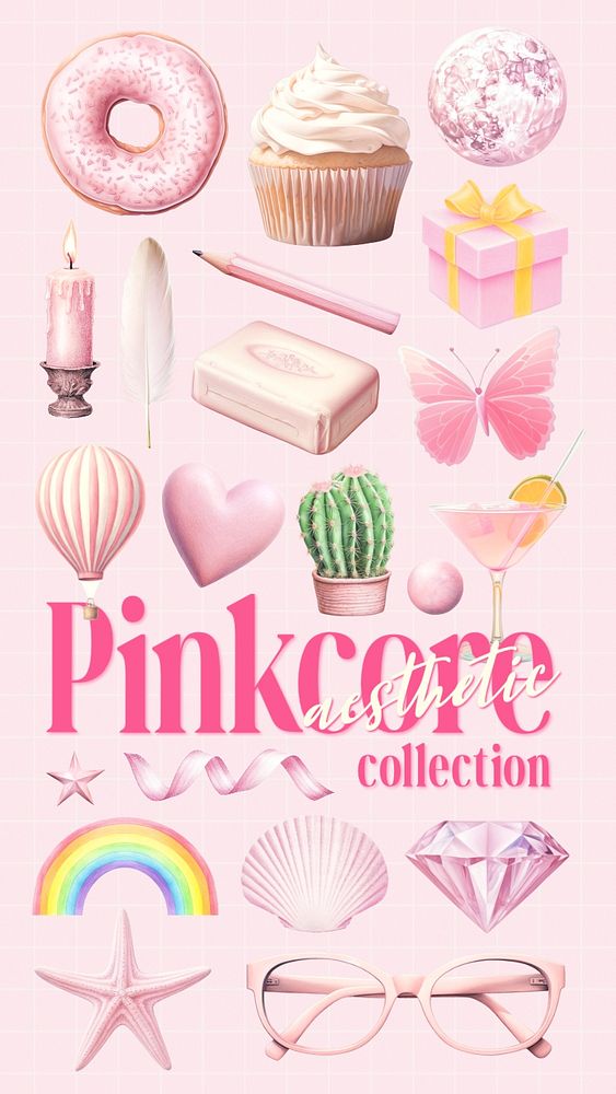 Editable pink aesthetic collage element | Premium Editable Design ...