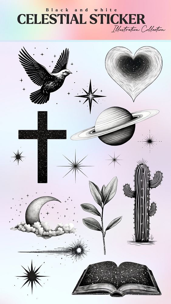 Editable celestial sticker element design | Premium Editable Design ...