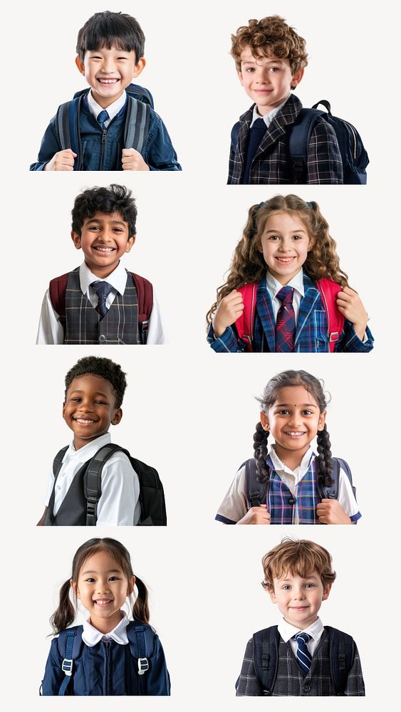 Editable diverse elementary school student | Premium Editable Design ...