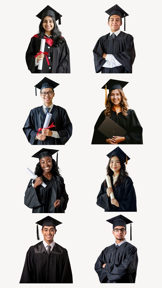 Editable diverse graduate student element | Premium Editable Design ...