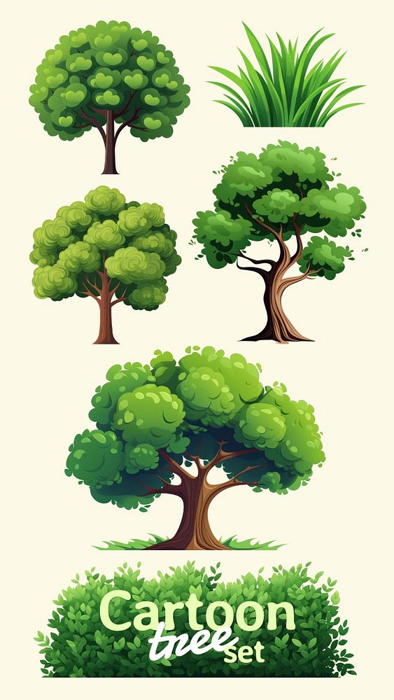 Editable tree cartoon element design | Premium Editable Design - rawpixel
