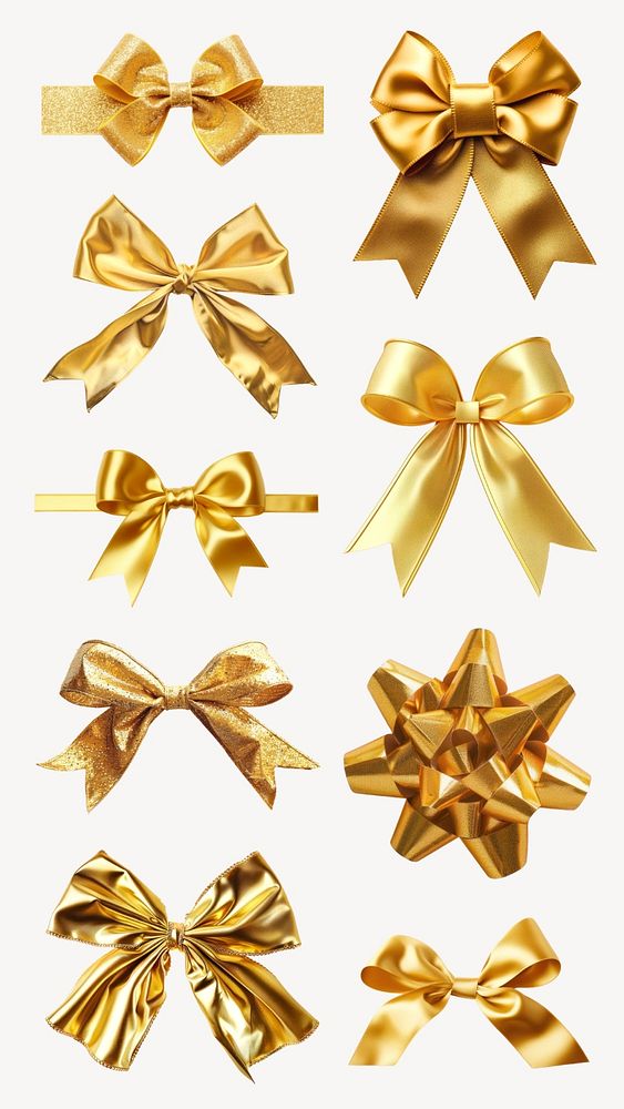 Editable gold ribbon bow design | Premium Editable Design - rawpixel