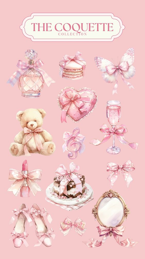 Editable watercolor pink coquette design | Premium Editable Design ...