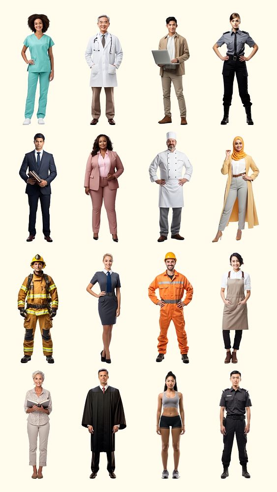 Editable profession people full body | Premium Editable Design - rawpixel