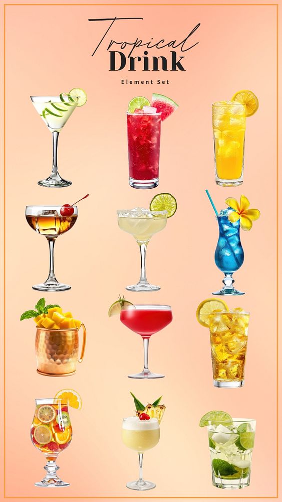 Editable tropical drink design element | Premium Editable Design - rawpixel