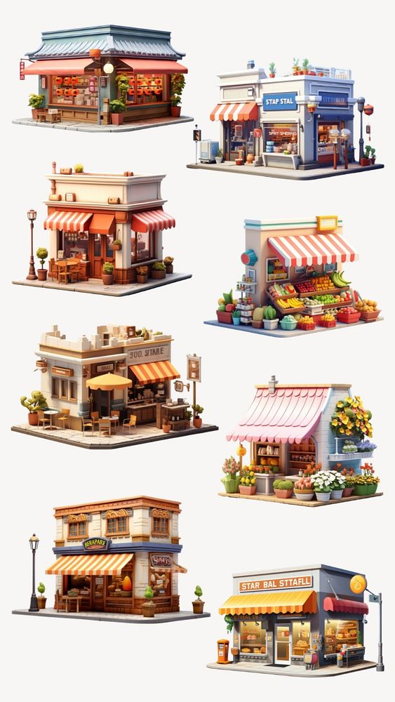 Editable 3D shop design element | Premium Editable Design - rawpixel