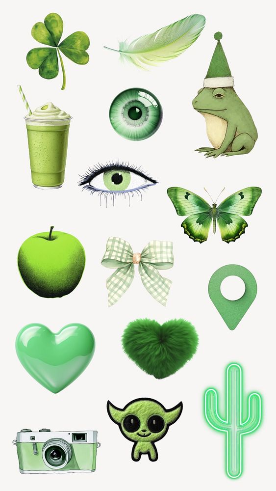 Editable green aesthetic object design | Premium Editable Design - rawpixel