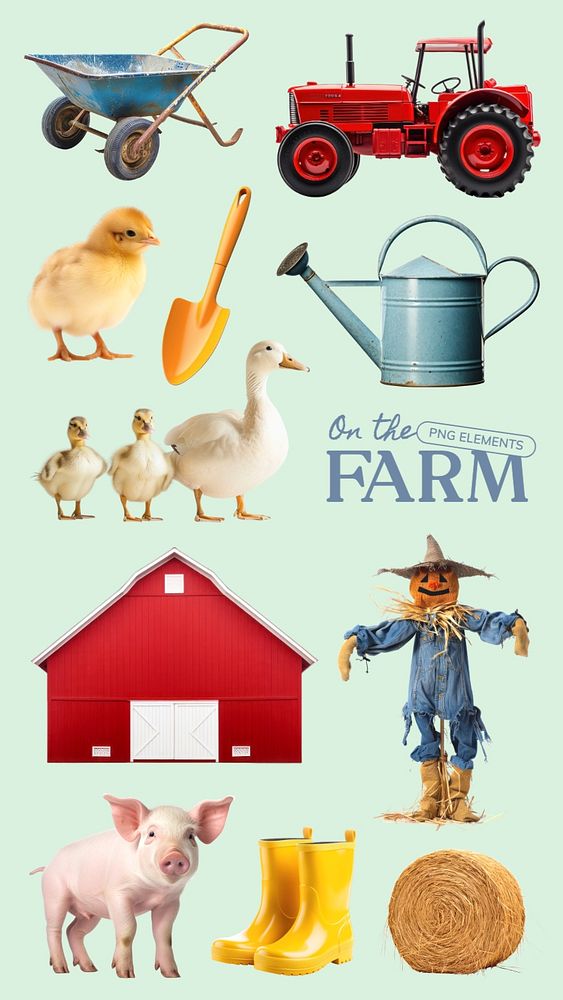 Editable farm design element set | Free Editable Design - rawpixel