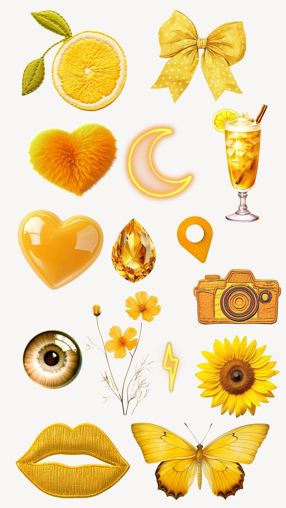 Editable yellow aesthetic object design | Premium Editable Design ...