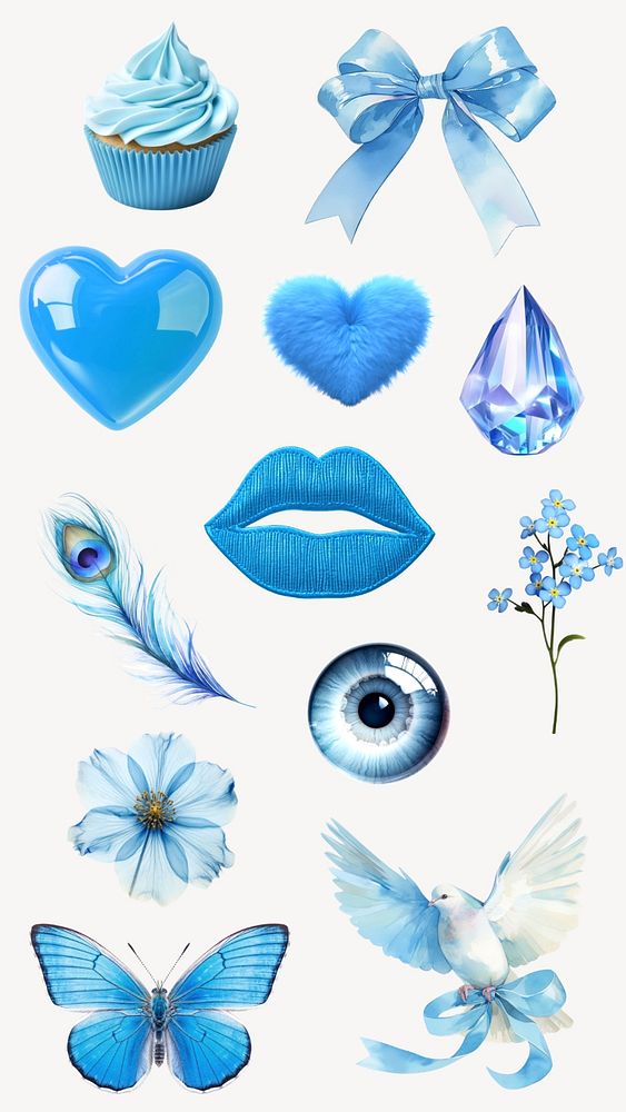 Editable blue aesthetic object design | Premium Editable Design - rawpixel