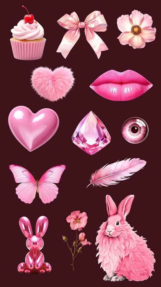 Editable pink aesthetic object design | Premium Editable Design - rawpixel